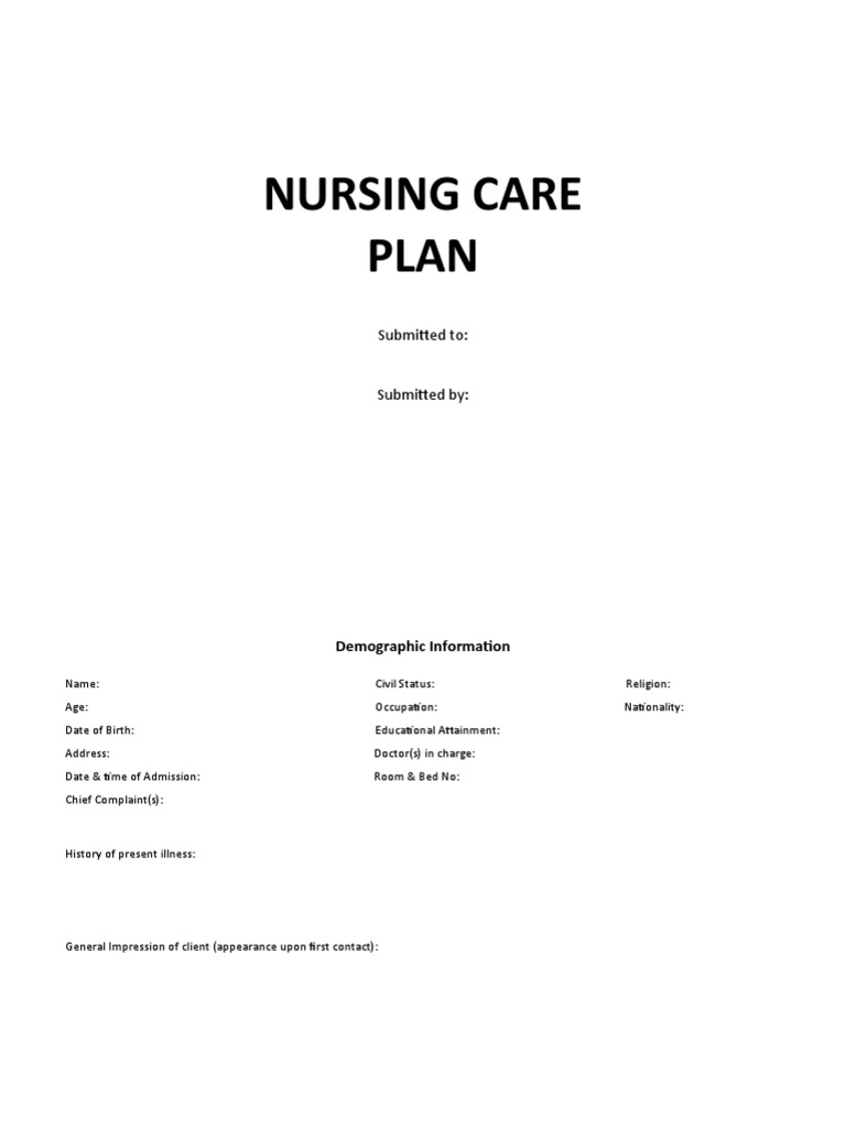Nursing Care Plan: Submitted To | PDF