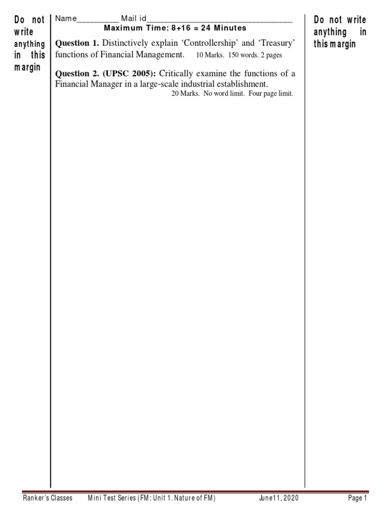 Question Paper | PDF | Business