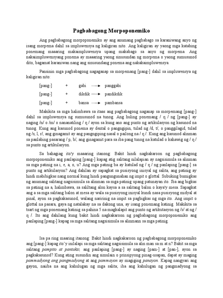 Pagbabagong Morpoponemiko | PDF