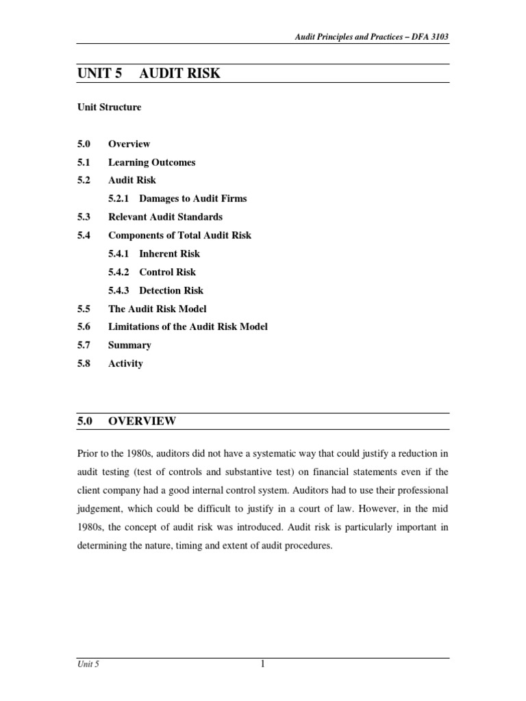 4 Audit Risk | PDF | Financial Audit | Audit