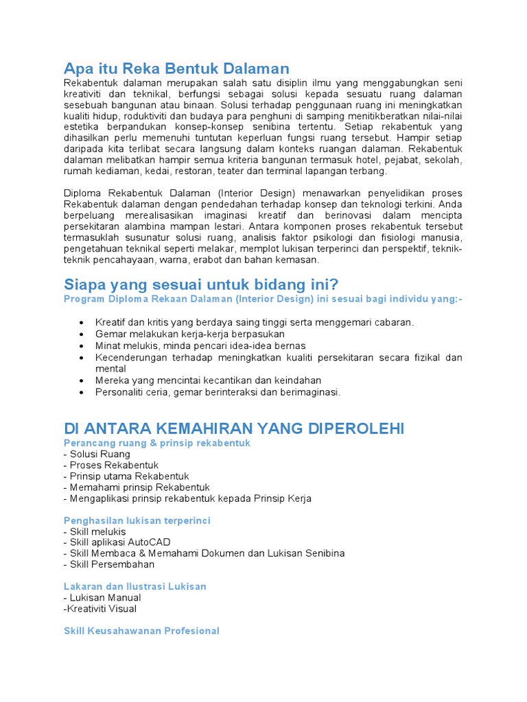 Apa Itu Reka Bentuk Dalaman | PDF | Seni | Komputer