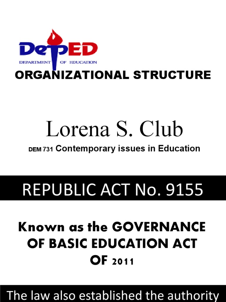 DepEd Organizational Structure Overview | PDF | Educational Assessment ...