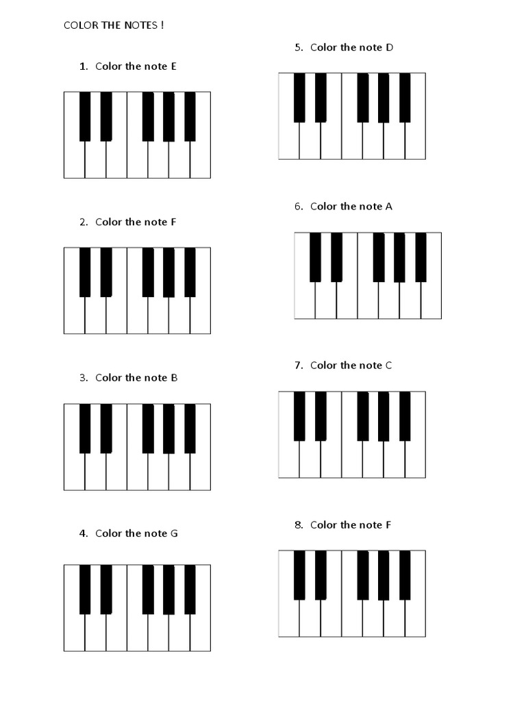 Color The Notes ! 5. Color The Note D | PDF