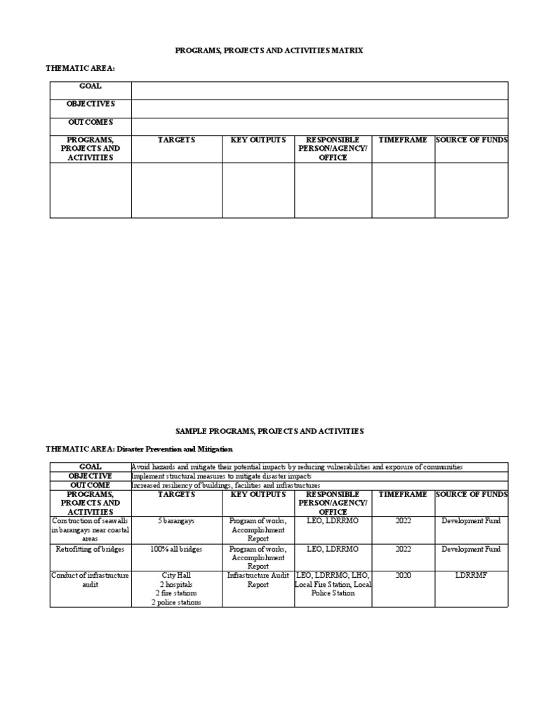 Disaster Risk Management Plan Sample | PDF | Internally Displaced ...