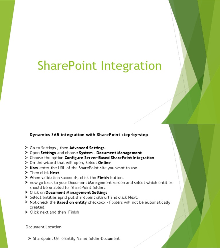 SharePoint Integration On d365 | PDF