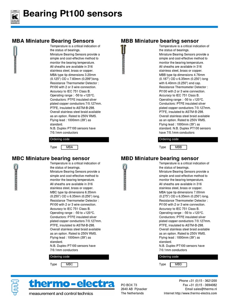 Bearing PT100 RTD | PDF | Metrology | Measuring Instrument