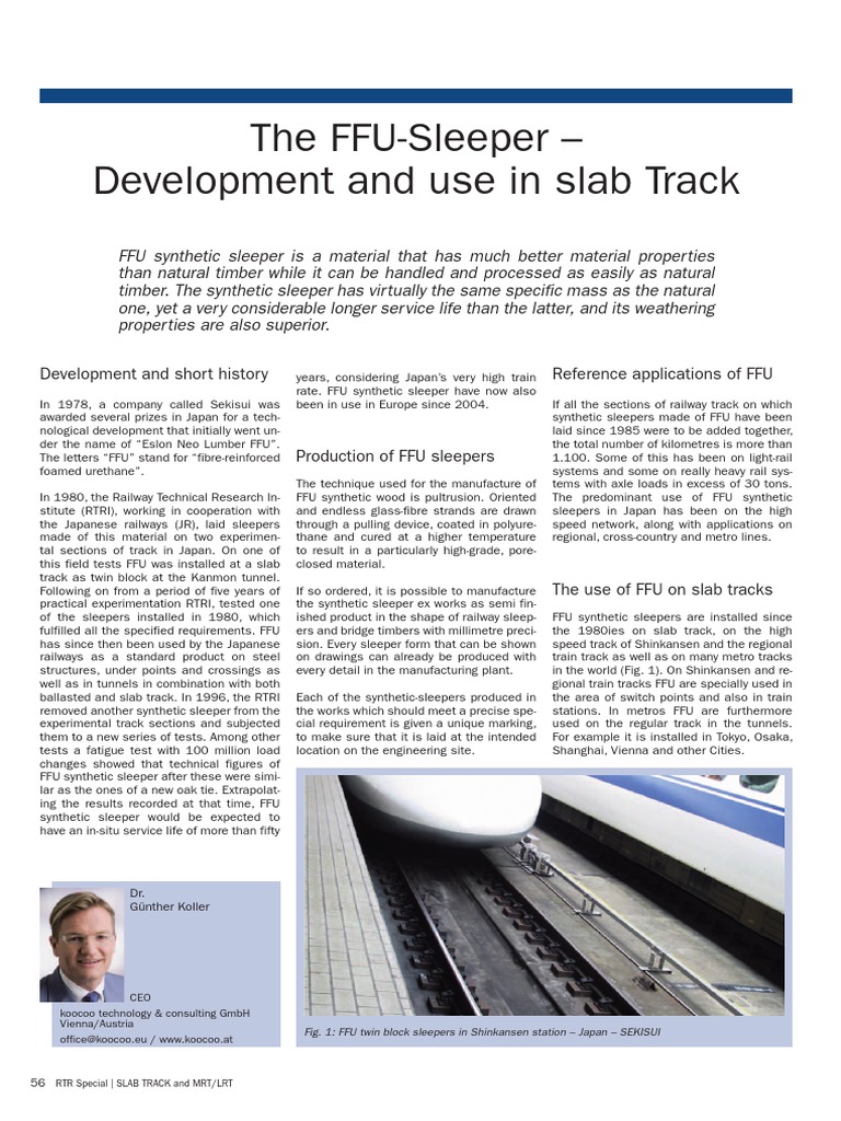 FFU Sleepers in Slab Track Systems | PDF | Track (Rail Transport) | Bending