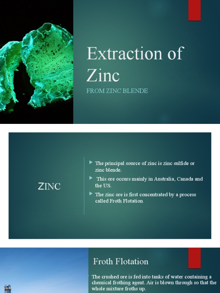 Presentation On Extraction of Zinc by Usman Khan | PDF