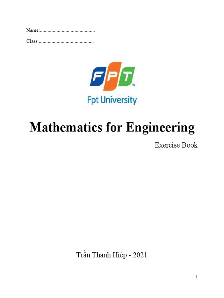 Mathematics For Engineering: Exercise Book | PDF | Matrix (Mathematics ...