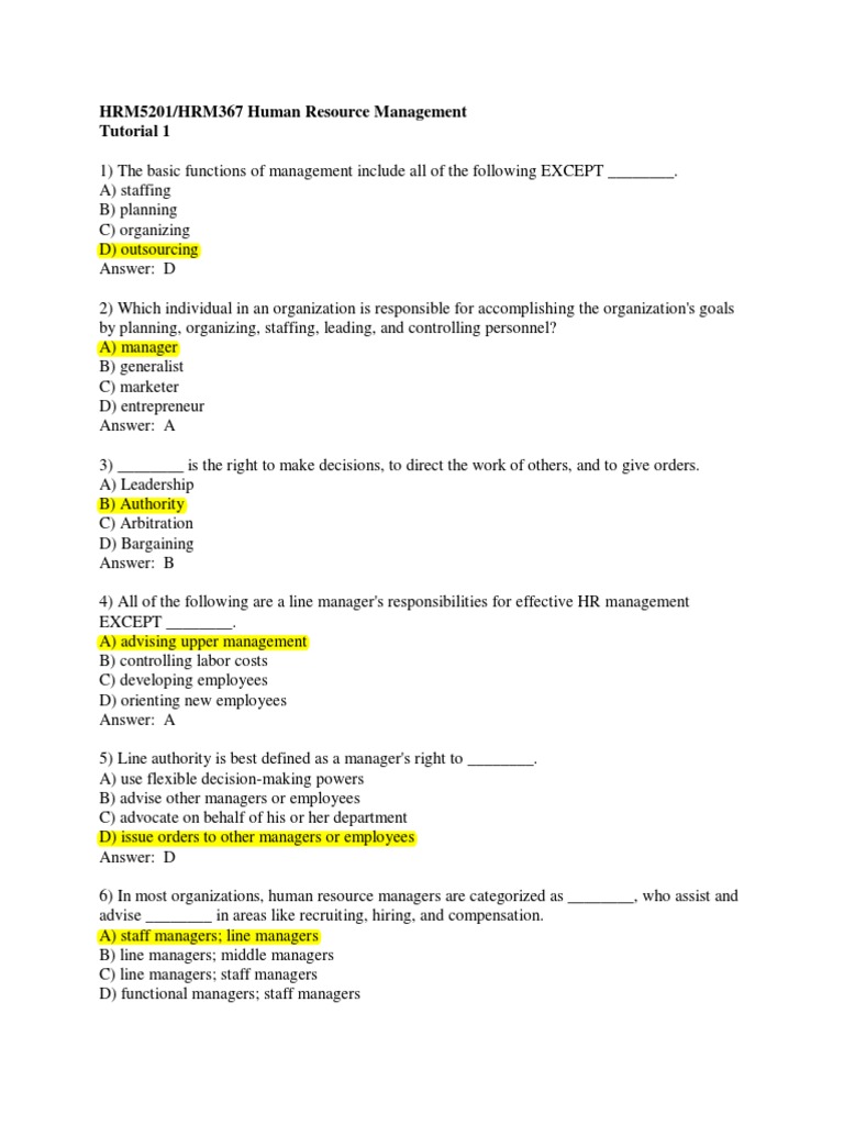 HRM MCQ | PDF | Human Resources | Human Resource Management