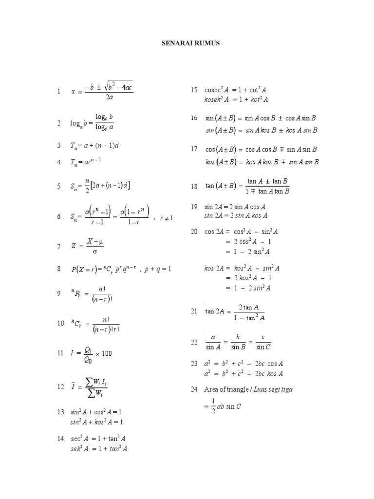 Rumus Addmath | PDF