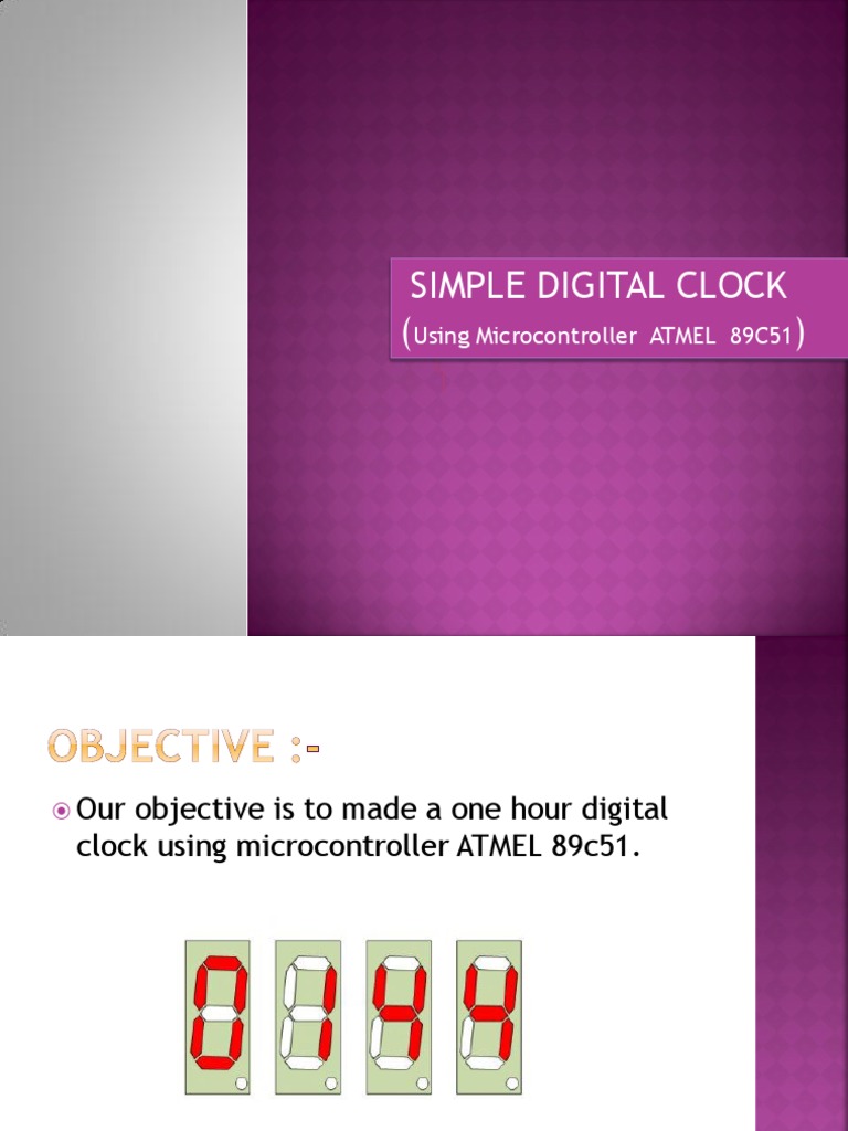 Simple Digital Clock : Using Microcontroller ATMEL 89C51 | PDF
