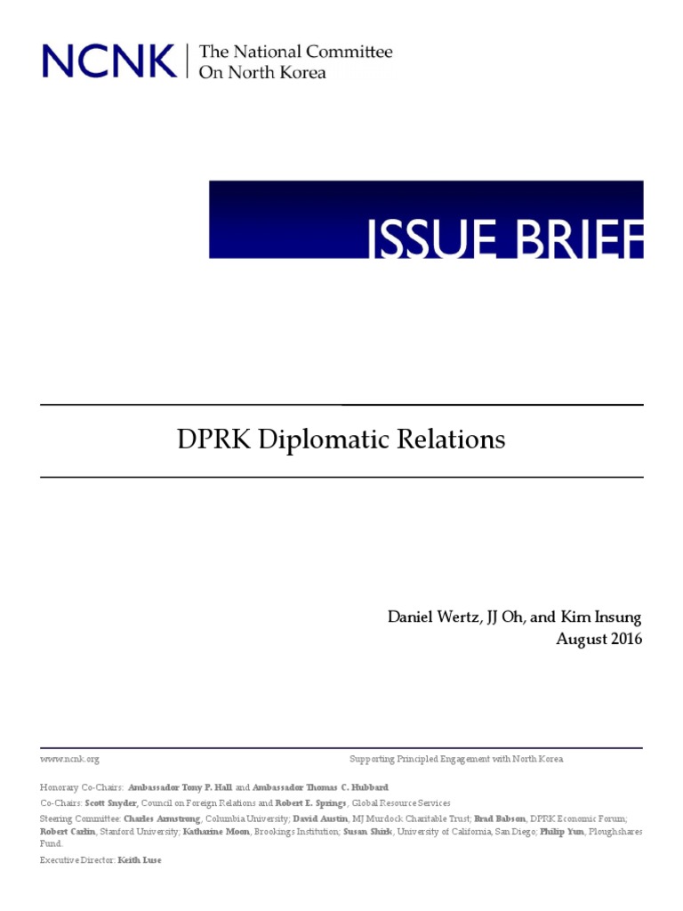 DPRK Diplo Relations August2016 | PDF | North Korea | World Politics