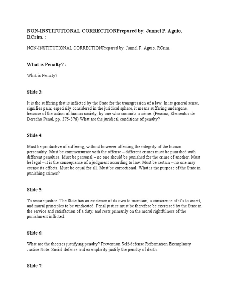 Understanding Non-Institutional Corrections | PDF | Probation ...