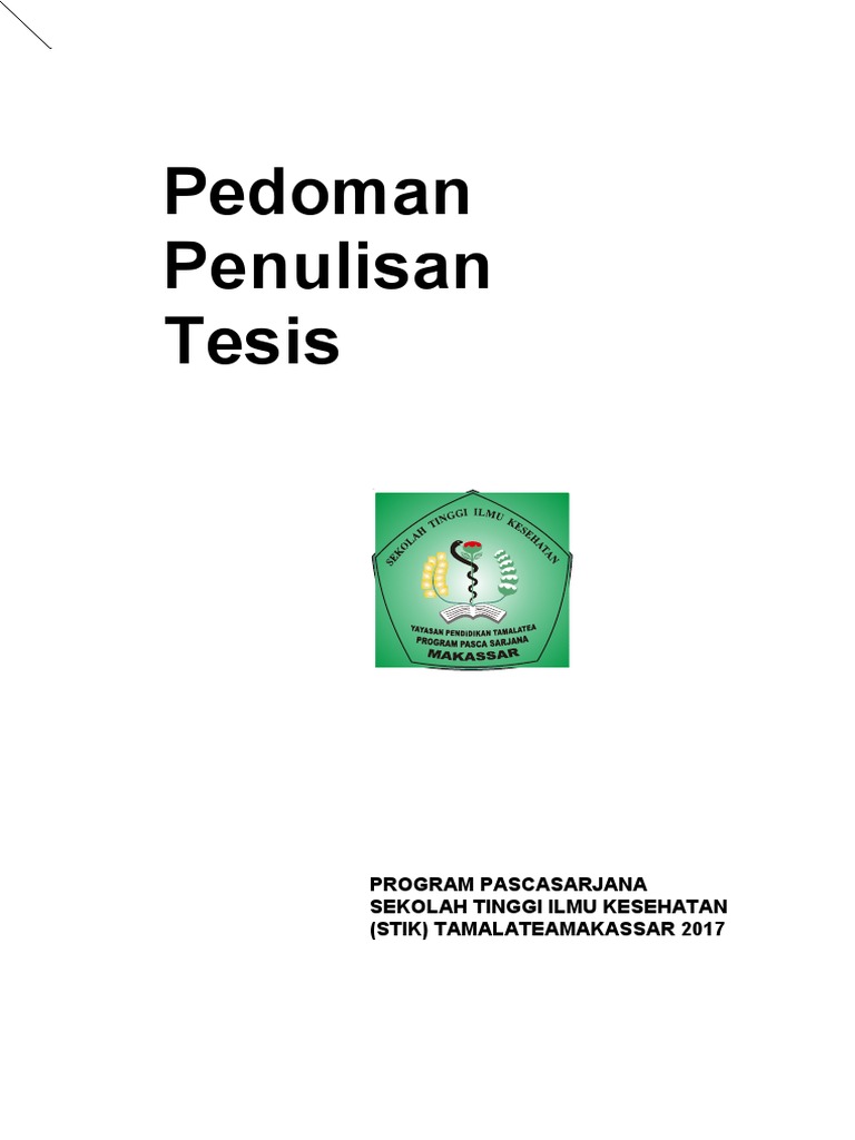 Pedoman Penulisan Tesis STIK Tamalatea | PDF