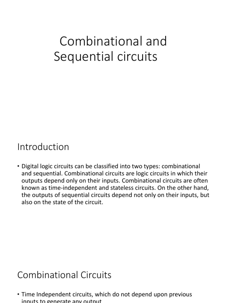 Comb - and - Seq Circuit | PDF | Logic Gate | Electronic Circuits