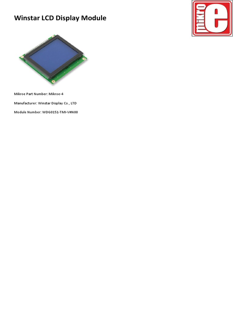 Winstar LCD Display Module | Download Free PDF | Printed Circuit Board ...