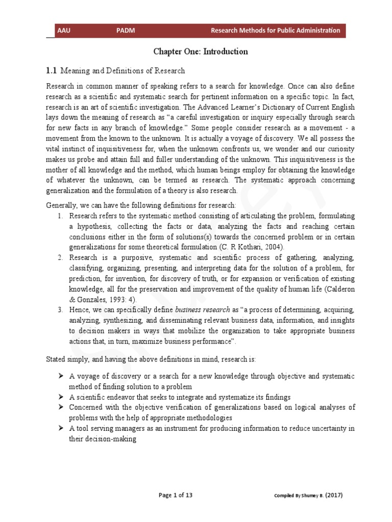 Chapter 1 - BRM | PDF | Basic Research | Sampling (Statistics)