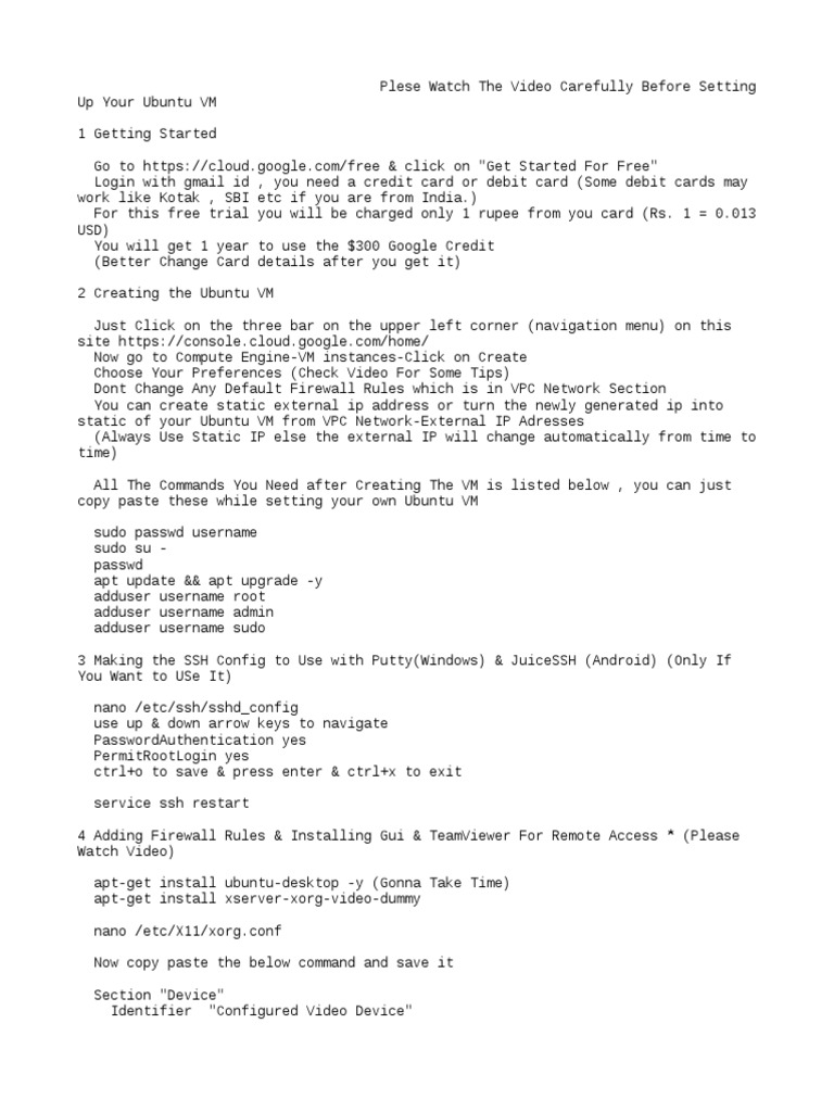 Install Ubuntu 20.04 LTS On Google Cloud Platform & Setup Teamviewer ...