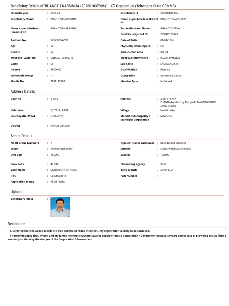 Telangana State OBMMS - CGG (ST CORPORATION) | PDF | Economies | Business