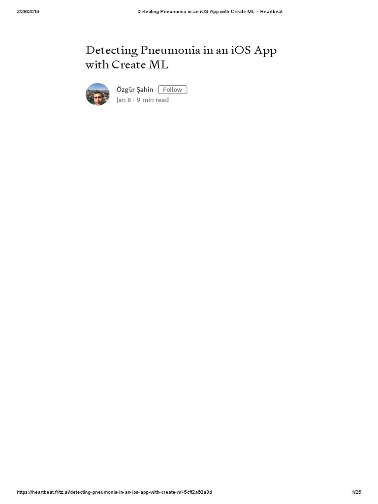 Detecting Pneumonia in An iOS App With Create ML - Heartbeat | PDF | Ios | Computing And ...