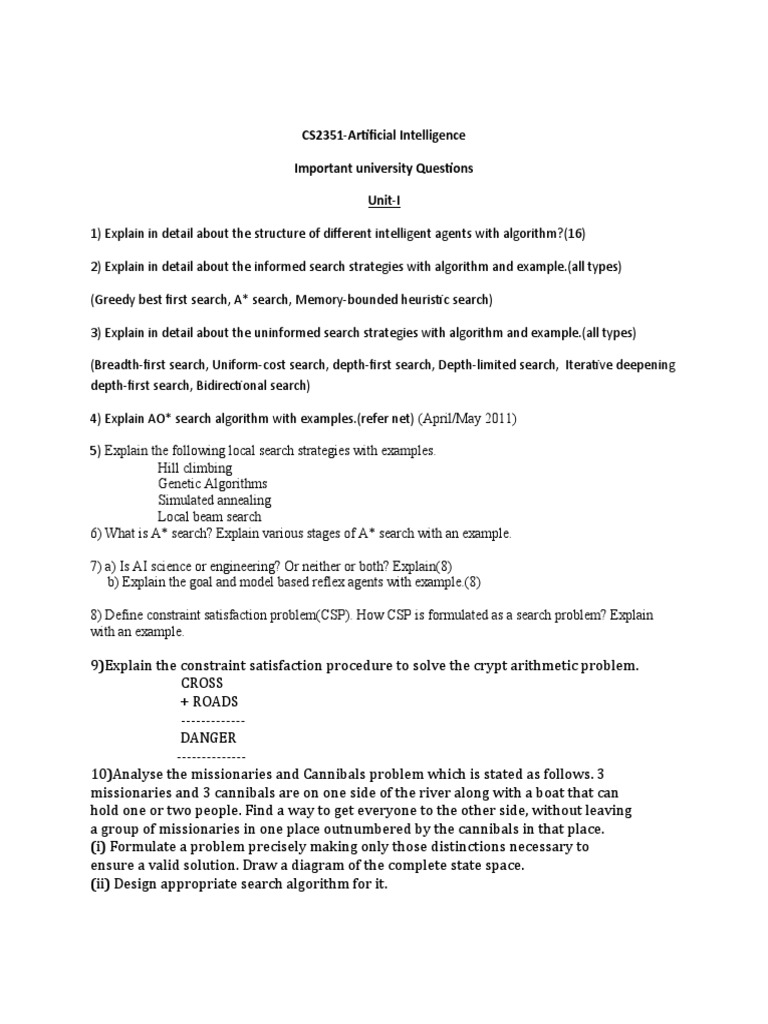 University Important Questions | PDF | Machine Learning | Bayesian Network