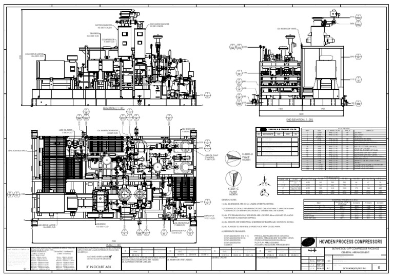 Dry Screw Compressor General Arangement Drawings - Redacted | PDF ...