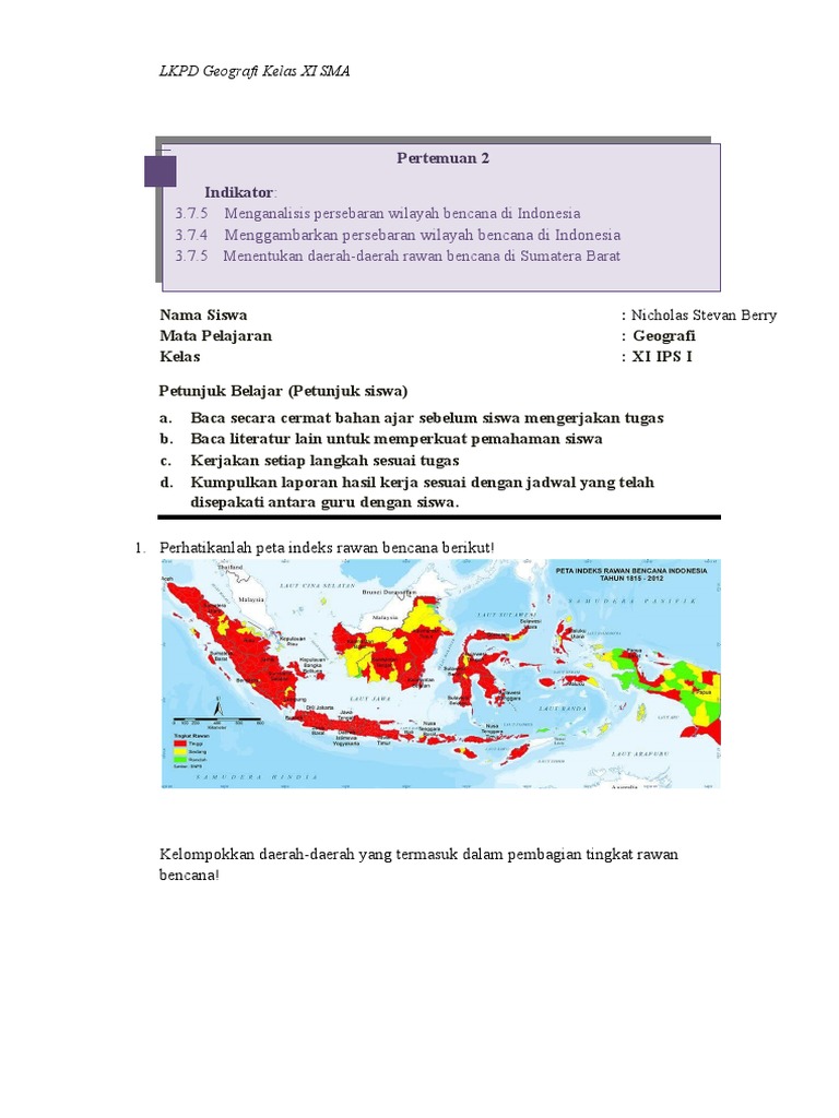 LKPD Geografi Kelas XI SMA Kurtilas | PDF