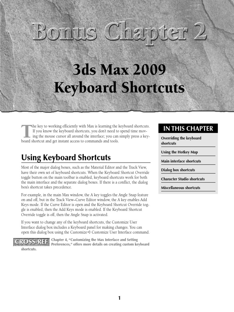 3ds Max Keyboard Shortcuts | PDF | Computer Keyboard | Keyboard Shortcut 3ds Max Keyboard Shortcuts | PDF | Computer Keyboard | Keyboard Shortcut