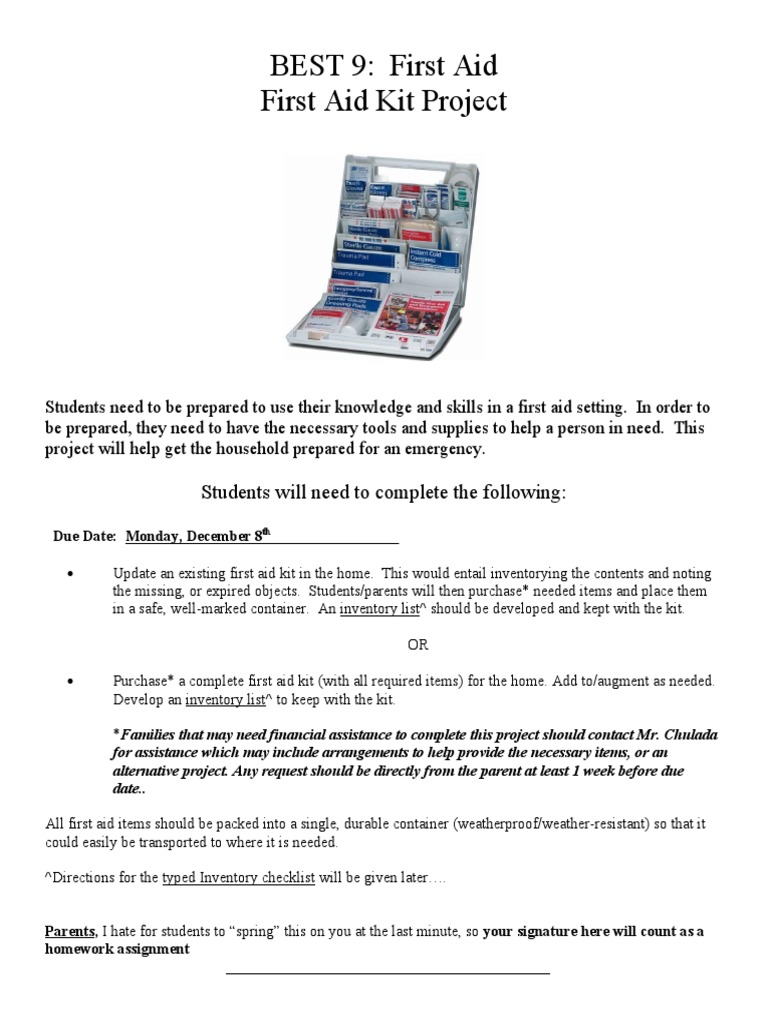 First Aid Kit Project 2014 | PDF | First Aid | Medicine
