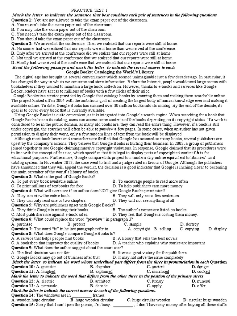 Practice Test 2 | PDF | Google Books | Books