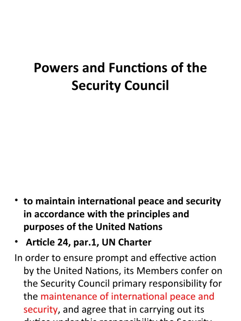 Functions of the UN Security Council | PDF | United Nations ...