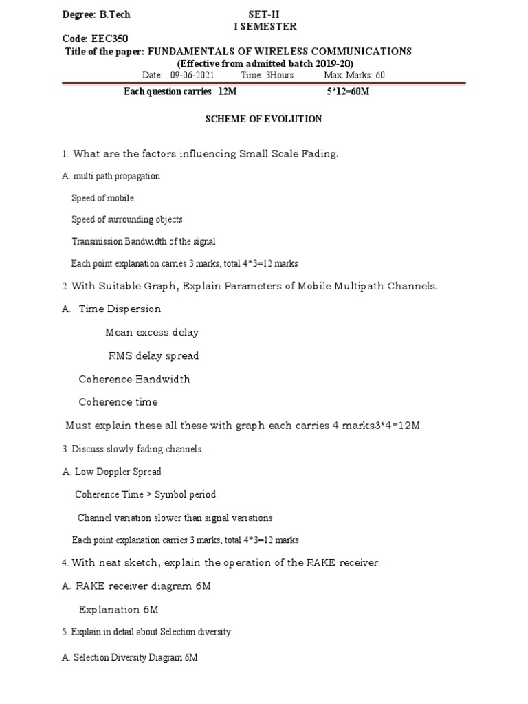 Wireless Comm. Exam Guide | PDF | Computer Engineering | Information ...