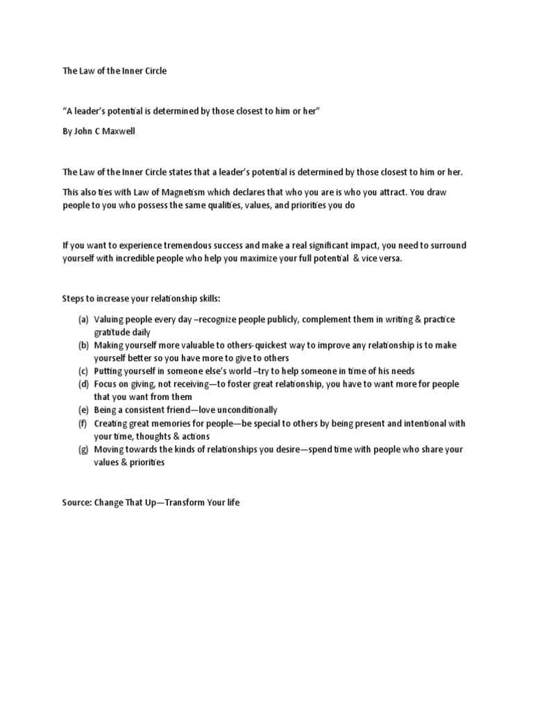 The Law of The Inner Circle | PDF