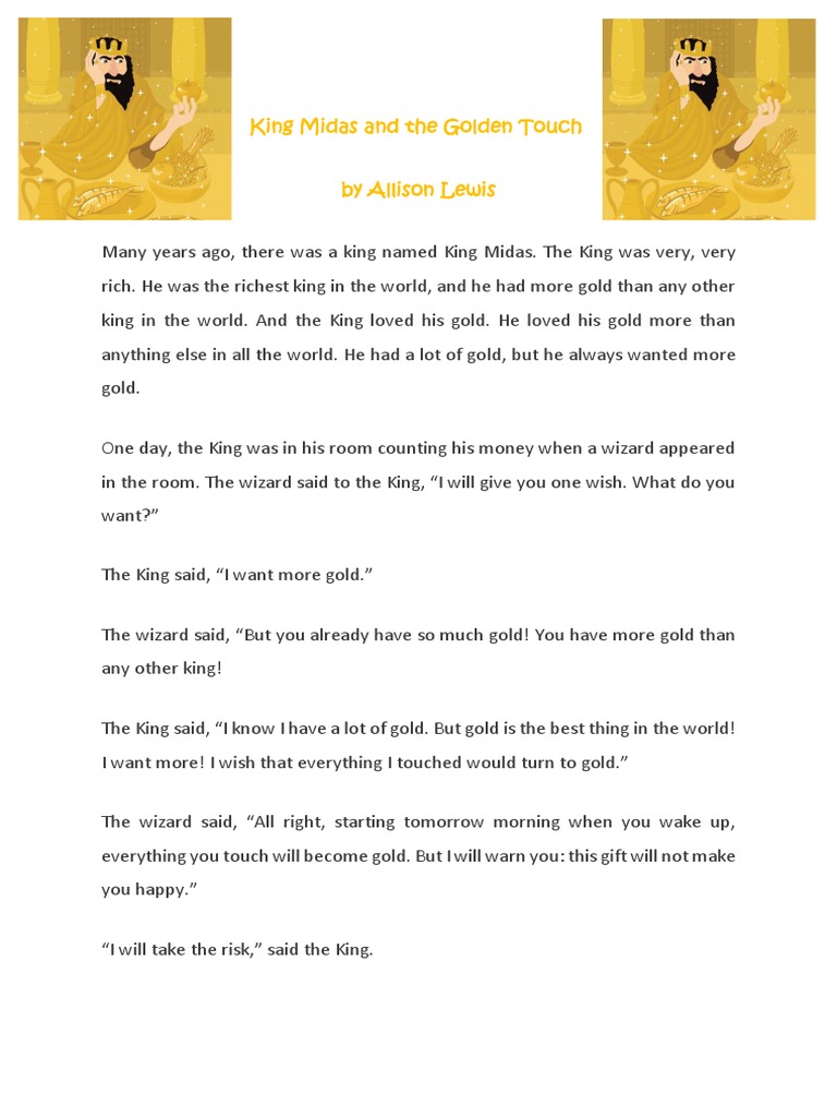 King Midas and The Golden Touch | PDF | Classics