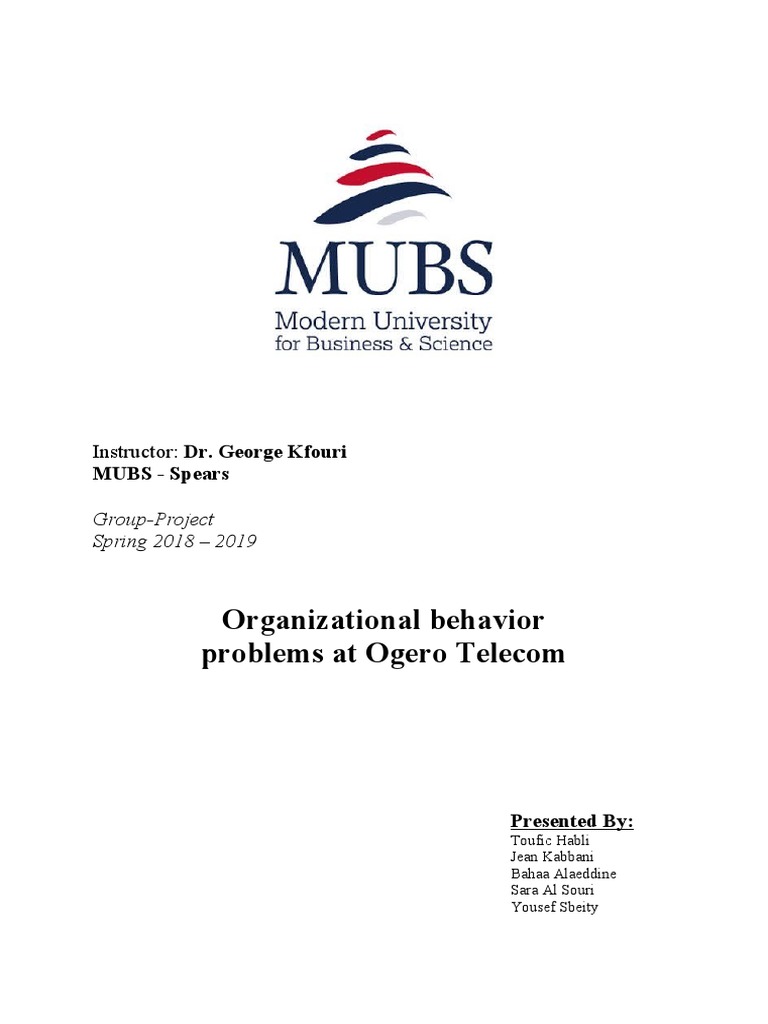 OB Project Ogero Telecom | PDF | Emotional Intelligence | Mood (Psychology)