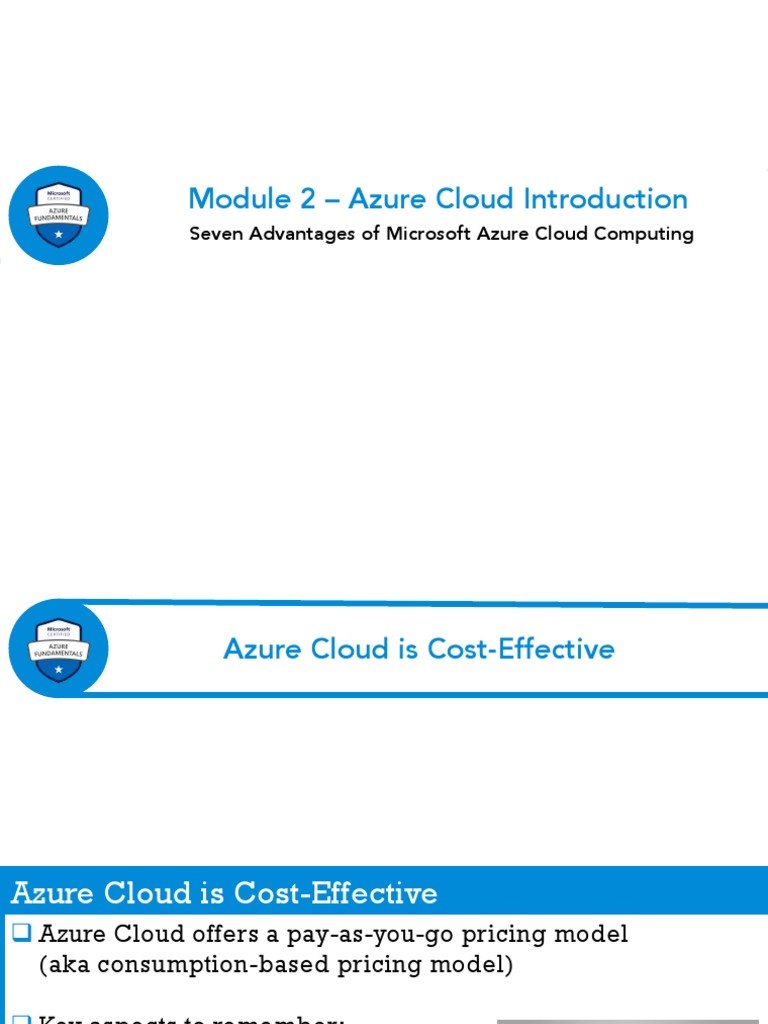 Module 2 - Azure Cloud Introduction | PDF | Microsoft Azure | Cloud ...