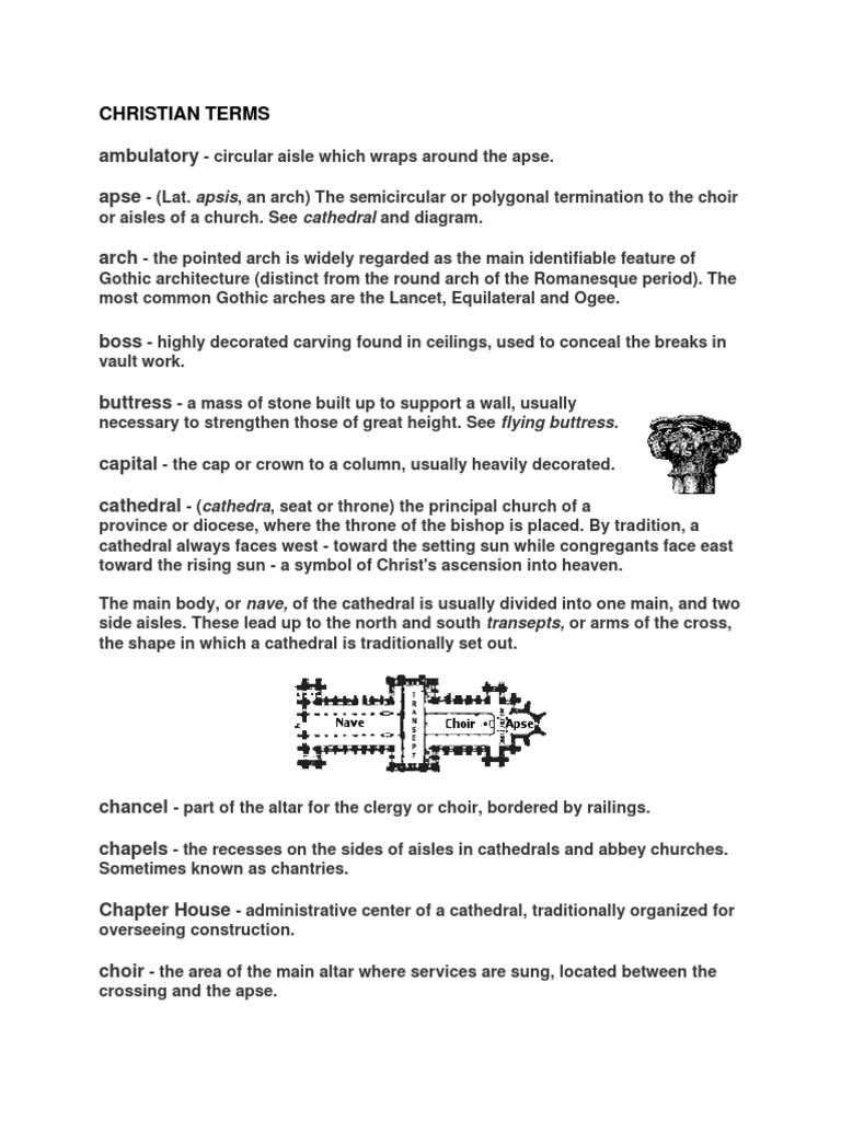 Ambulatory Apse: Christian Terms | PDF | Gothic Architecture | Church ...