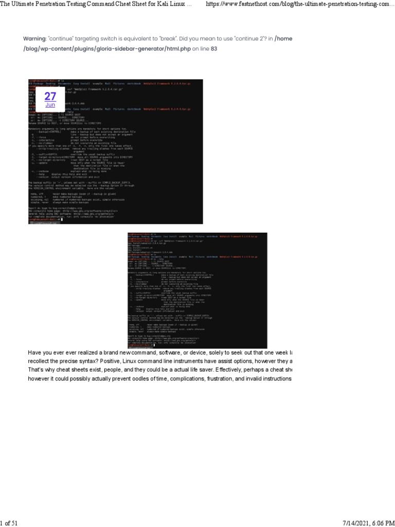 The Ultimate Penetration Testing Command Cheat Sheet For Kali Linux ...