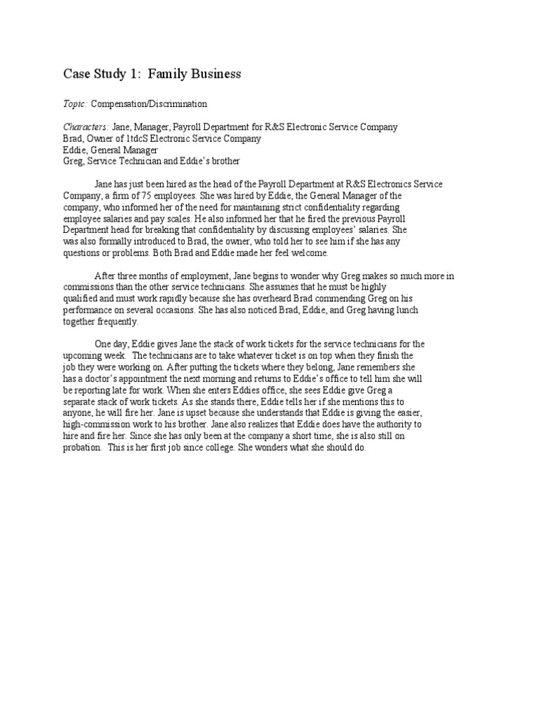 Case Study 1 Family Business | PDF | Sexual Harassment | Justice