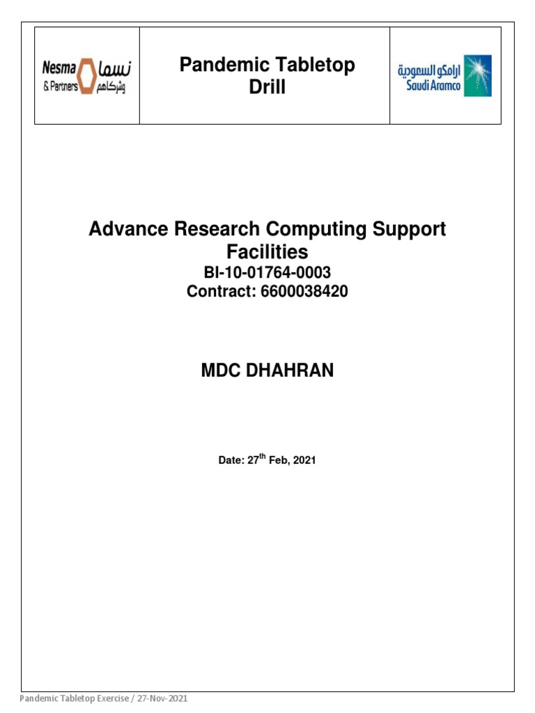 Pandemic Tabletop Exercise Report - Nov-23-2020 | PDF | Occupational ...