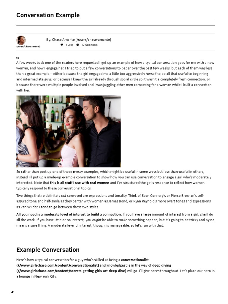 Conversation Example - Girls Chase | PDF