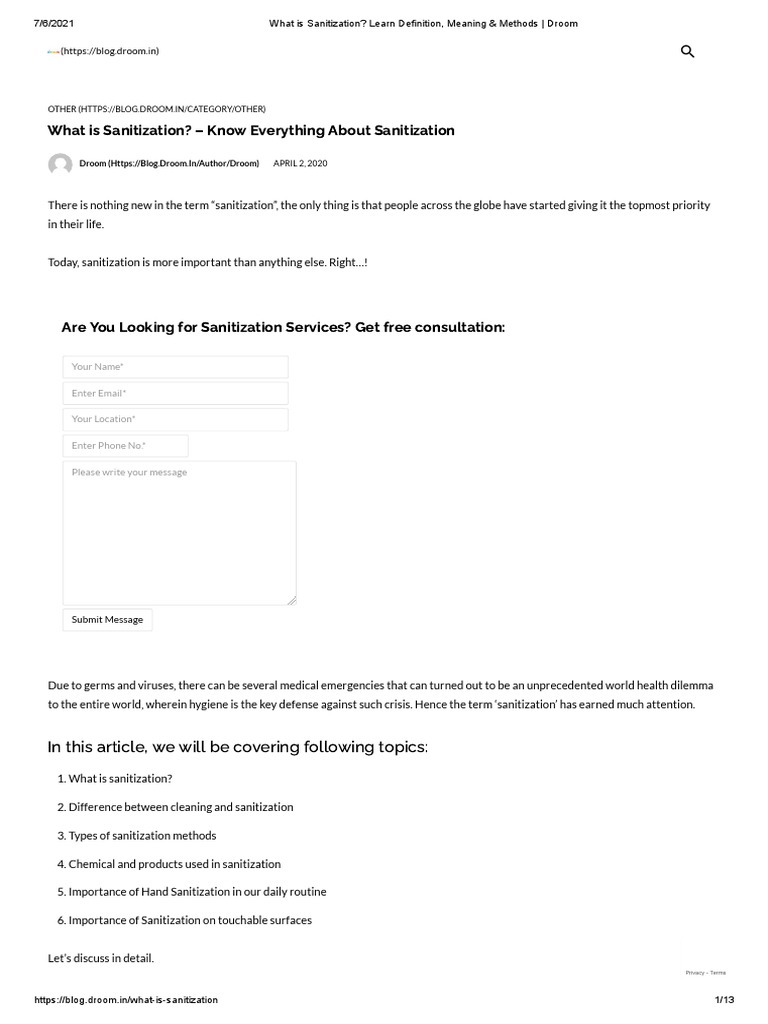 What Is Sanitization - Learn Definition, Meaning & Methods - Droom ...