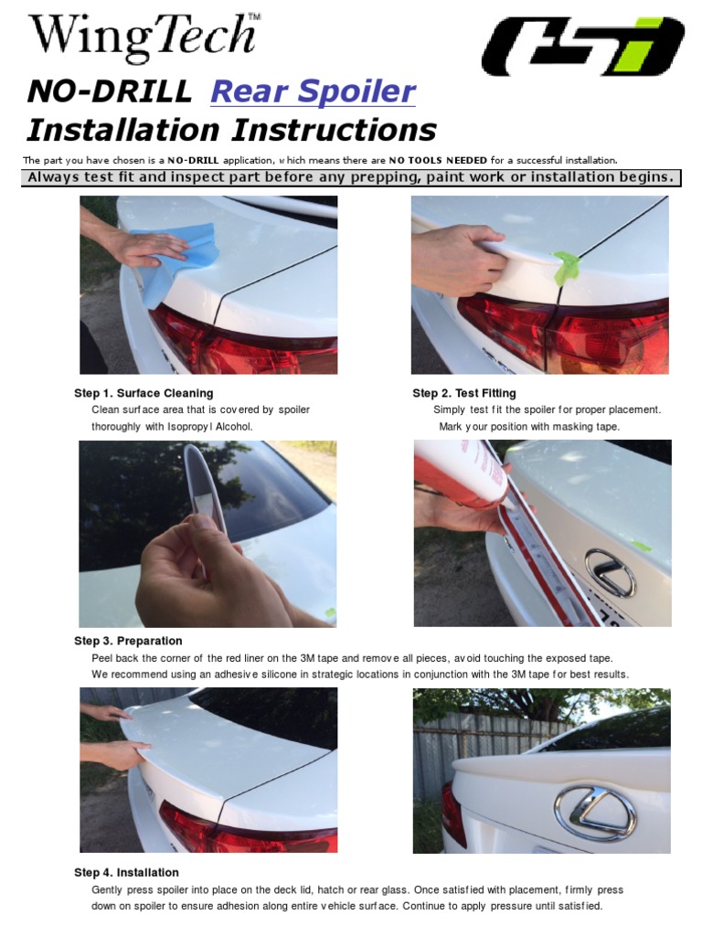 Easy No-Drill Rear Spoiler Install | PDF | Business | Home & Garden