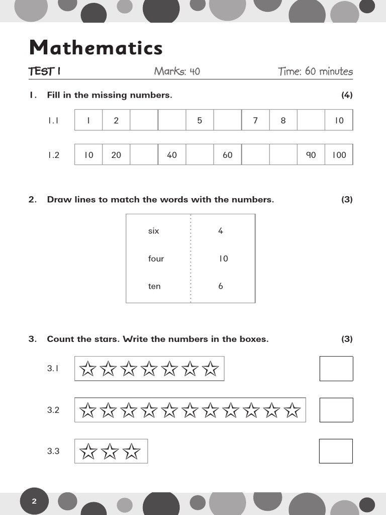 SK - Practice - Tests - Mathematics - Grade - 01 Pak | PDF | Teaching ...