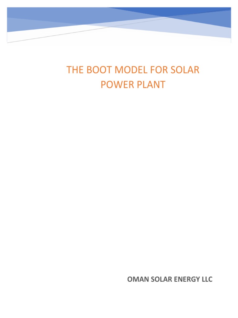 The Boot Model For Solar Power Plant: Oman Solar Energy LLC | PDF ...