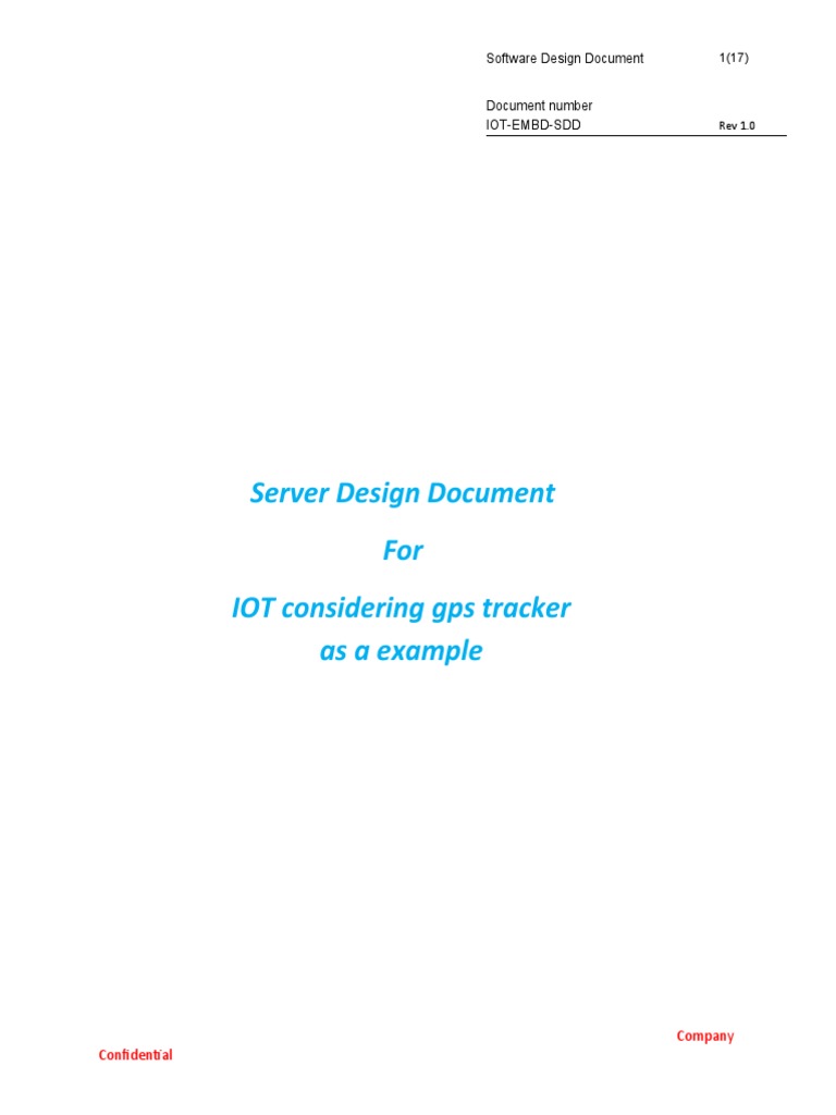 Server Design Document For IOT Considering Gps Tracker As A Example ...