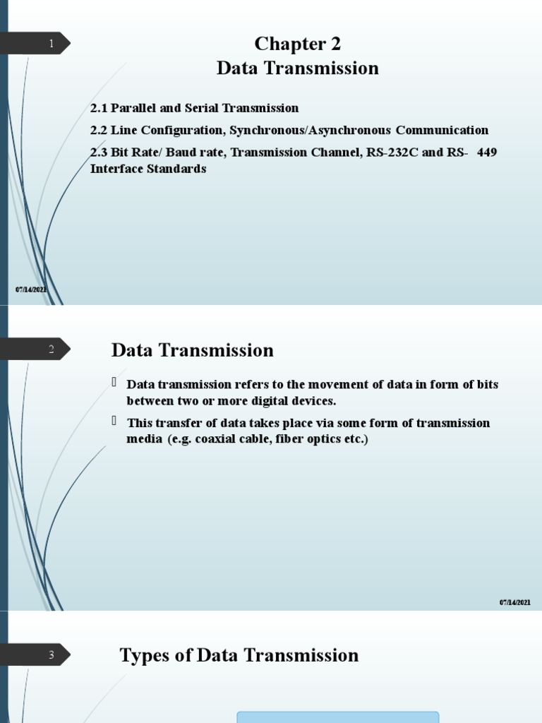 Chapter 2-Data Transmisssion | PDF | Data Transmission | Duplex ...