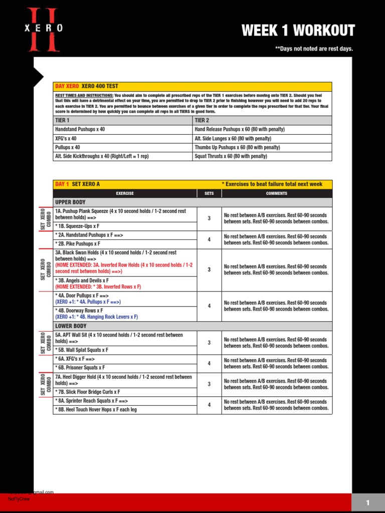 XERO 2+1 Workouts | PDF | Management Of Obesity | Strength Training