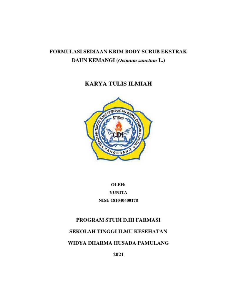 Formulasi Krim Body Scrub Daun Kemangi | PDF